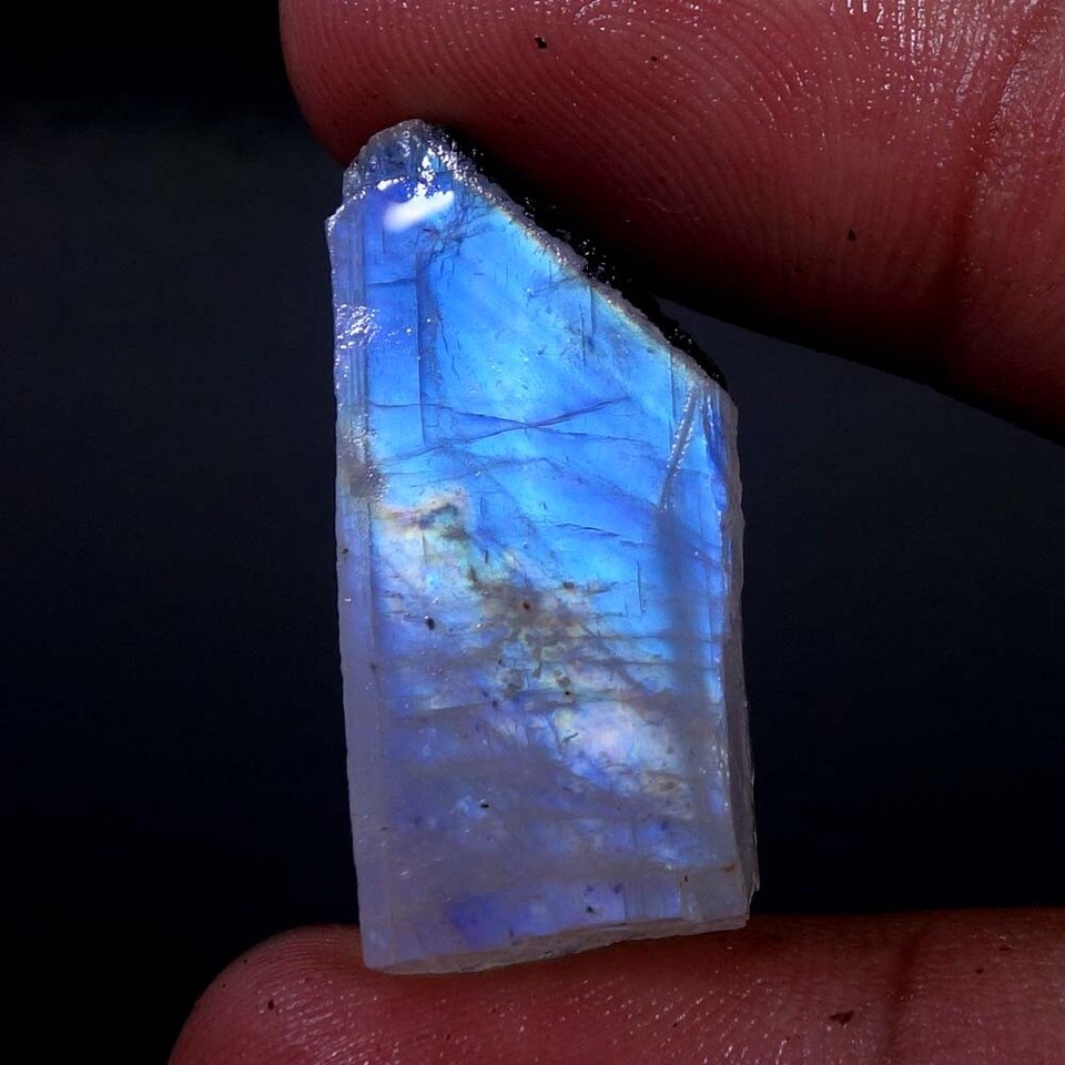 Blue Fire Rainbow Moonstone Rough Slab Gemstone Material 100% Natural ...