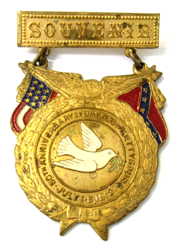 rare 1913 GETTYSBURG 50th ANNIVERSAY Souvenir pinback medal Civil War ...