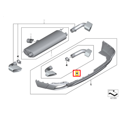 BMW X45 F15 Rear Exhaust Tailpipe Muffler Tip 18302287155 NEW GENUINE ...