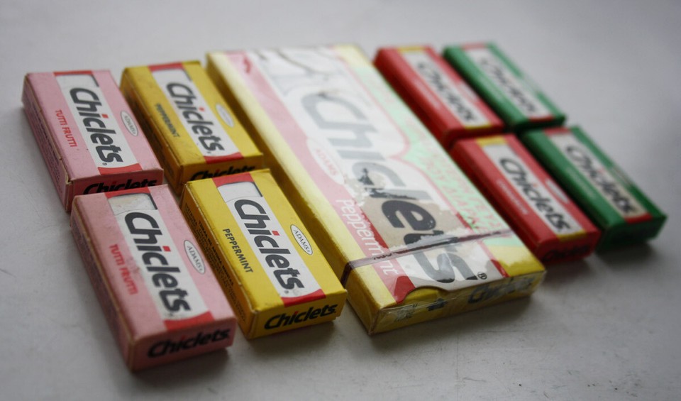 9X RARE VINTAGE 80'S CHICLETS CHEWING GUM PACKS ADAMS NEW SEALED NOS ...