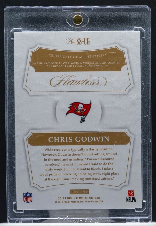 Chris Godwin 2017 Flawless RC Shield PATCH AUTO NFL LOGO RPA #D 1/1 ...