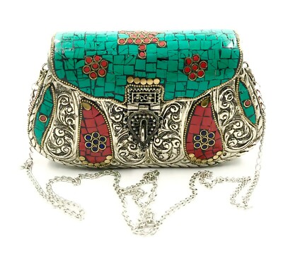 Hand Crafted Sajai Inlaid Tibetan Silver Natural Howlite Women ...