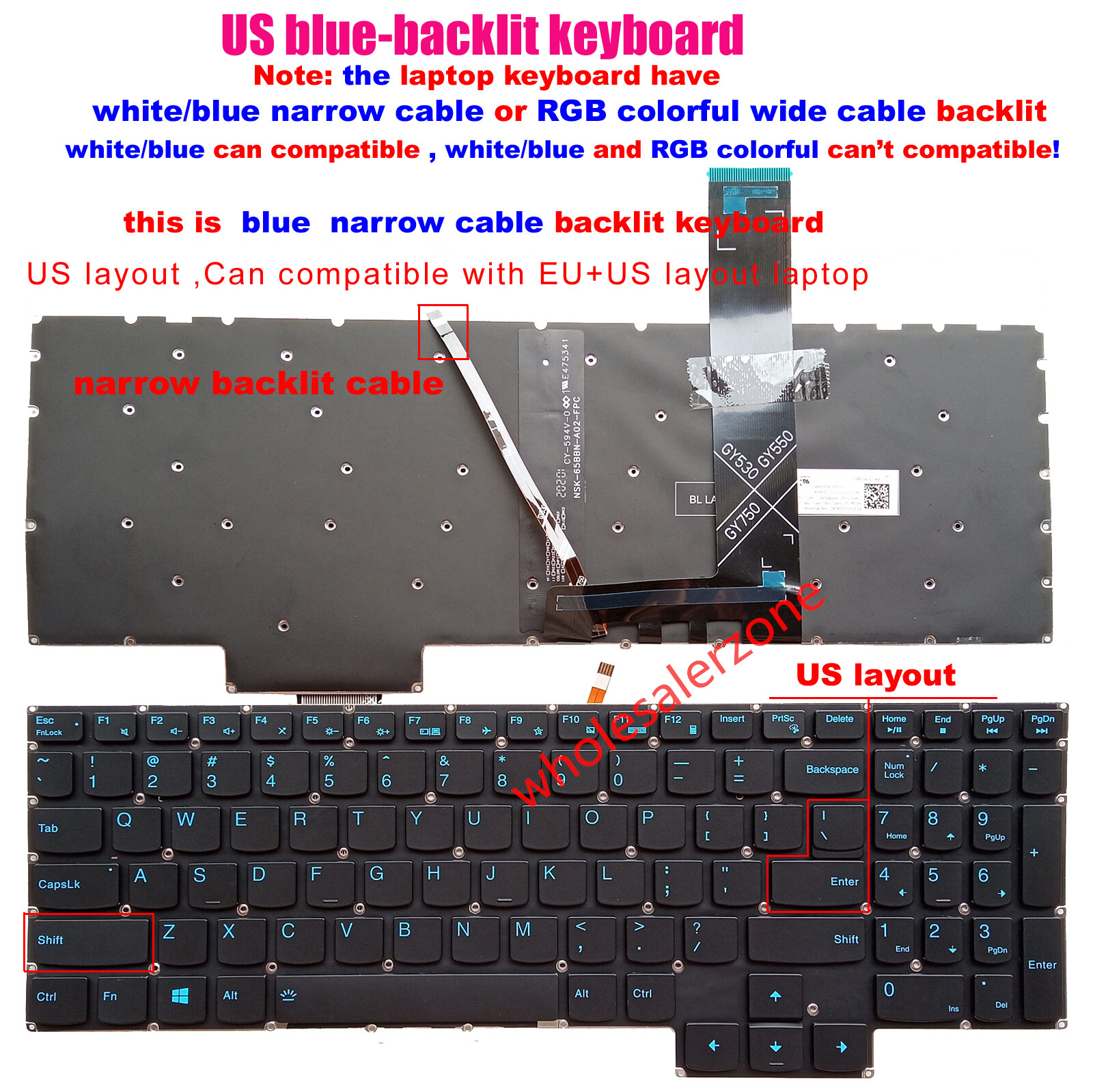 US Backlit Keyboard For Lenovo Legion 5pro 16ITH6 16ACH6H 16IAH7H ...