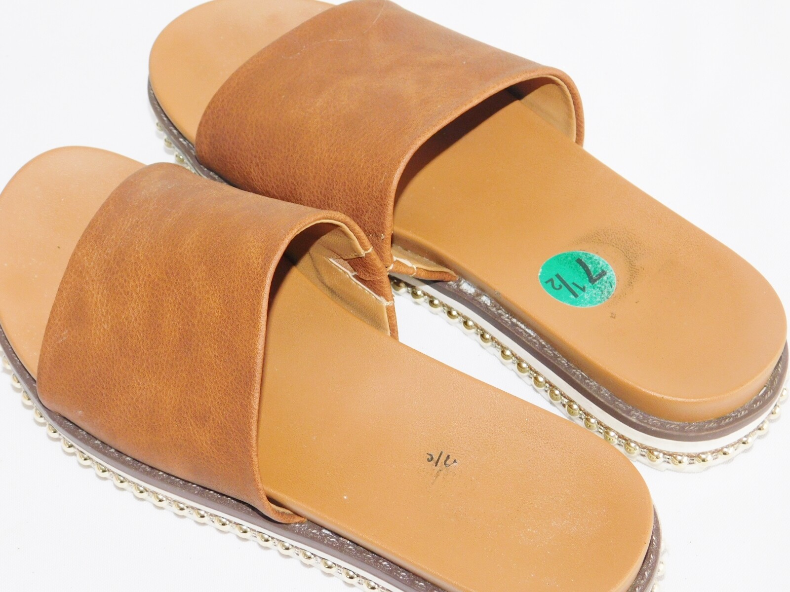 SEVEN DIALS BAYWOOD FLATFORM BROWN SLIDES SANDALS STU… - Gem