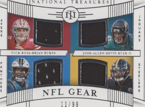 2019 Panini National Treasures - Nfl Gear Quad Materials Nick Bosa ...