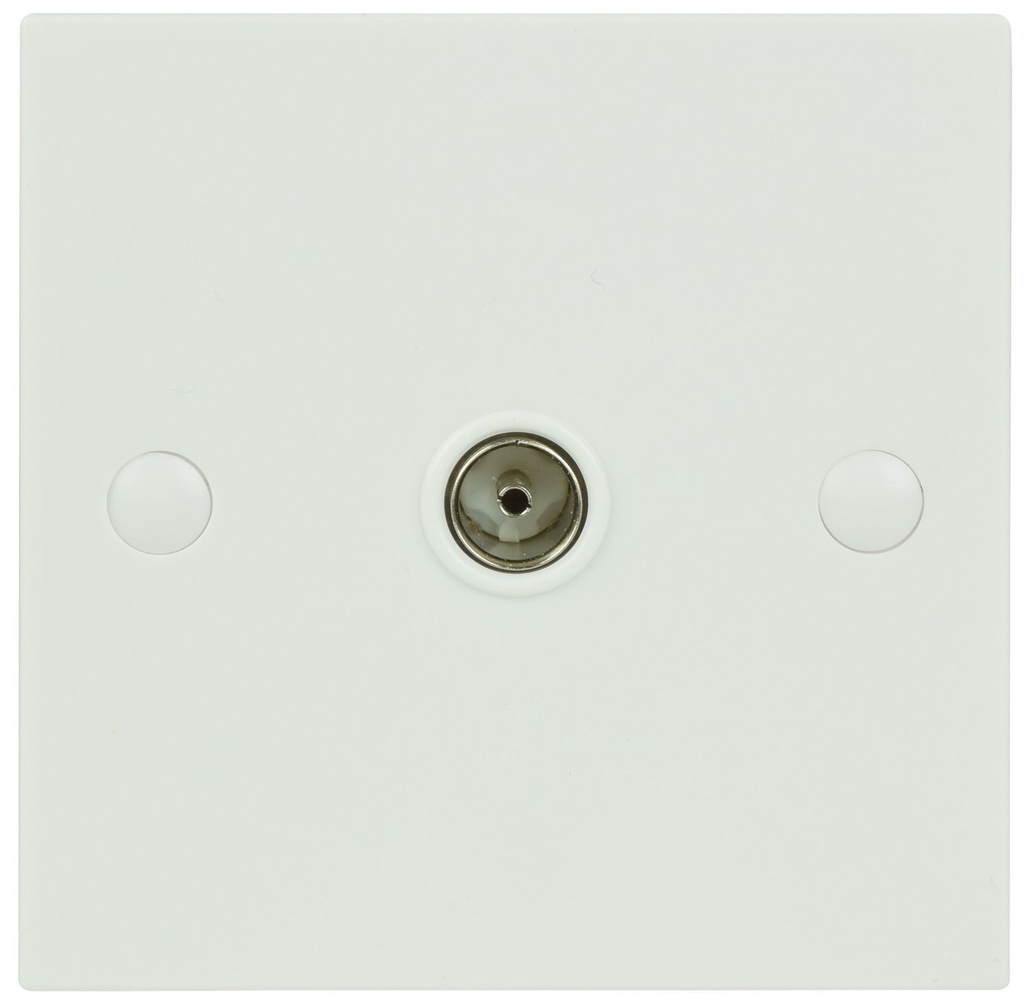 White Coax Outlet Coaxial TV Point Television Aerial Wall Plate Socket ...