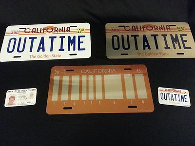 OUTATIME, BACK TO THE FUTURE, LICENSE PLATE, movie props, marty mcfly ...