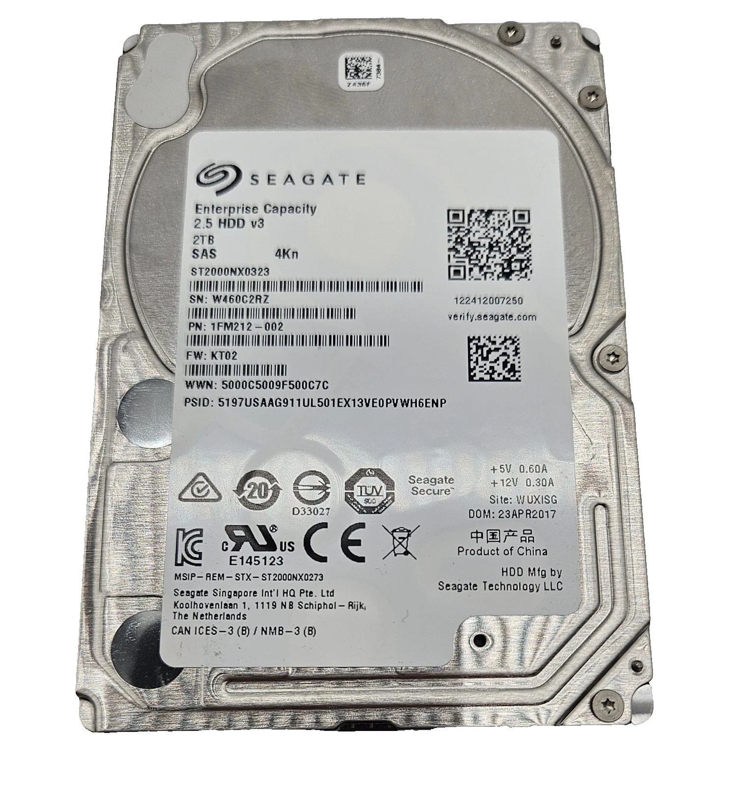 Seagate Enterprise 2TB 7.2K SAS 12Gbps SED/4Kn 2.5-inch Hard Drive ...