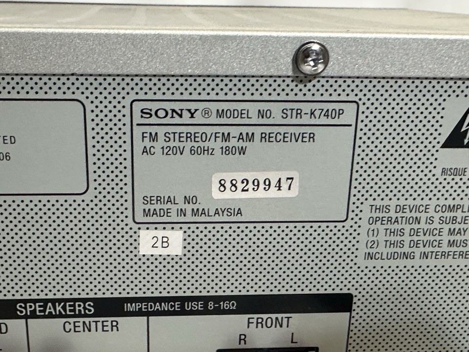 Sony STR-K740P Receiver HiFi Stereo 5.1 Channel Home System Audio ...