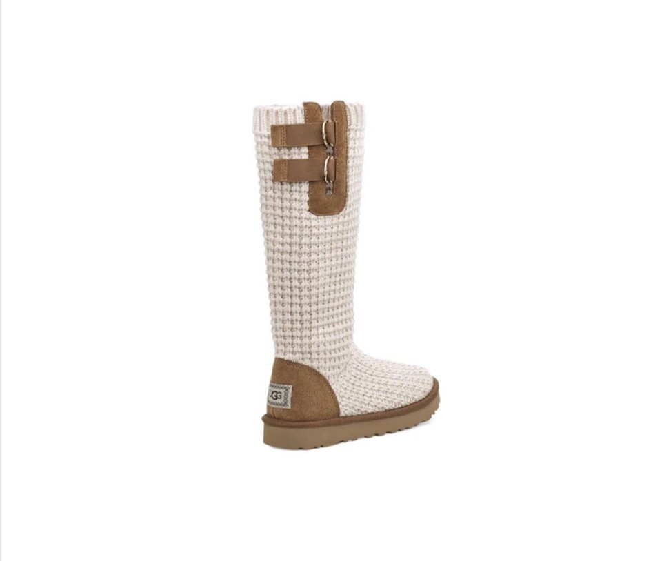 UGG CLASSIC SOLENE TALL CARDY KNIT OATMEAL CREAM BOOTS WOMEN SIZE US 11 ...