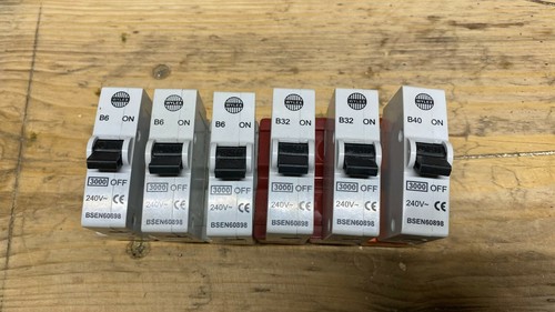 Wylex BS 60898 / BS 3871 Type B Plug In MCB B6 B10 B16 B20 B32 B40 B45 ...