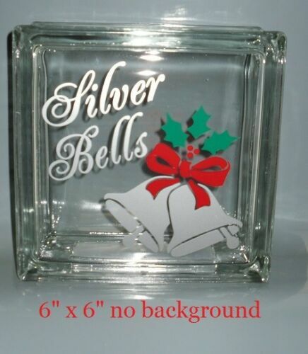 Silver Bells Christmas decal sticker for DIY 8" glass block | eBay