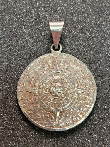 Vintage .925 Sterling Silver Aztec Calendar Pendant Mexico | eBay