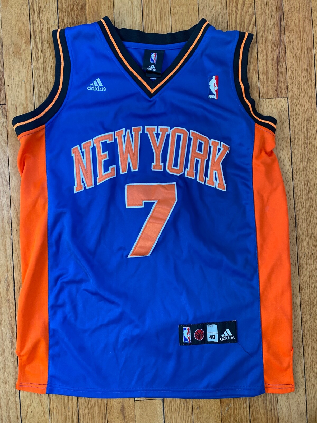 adidas New York Knicks #7 Anthony away blue authentic jersey size:48 | eBay