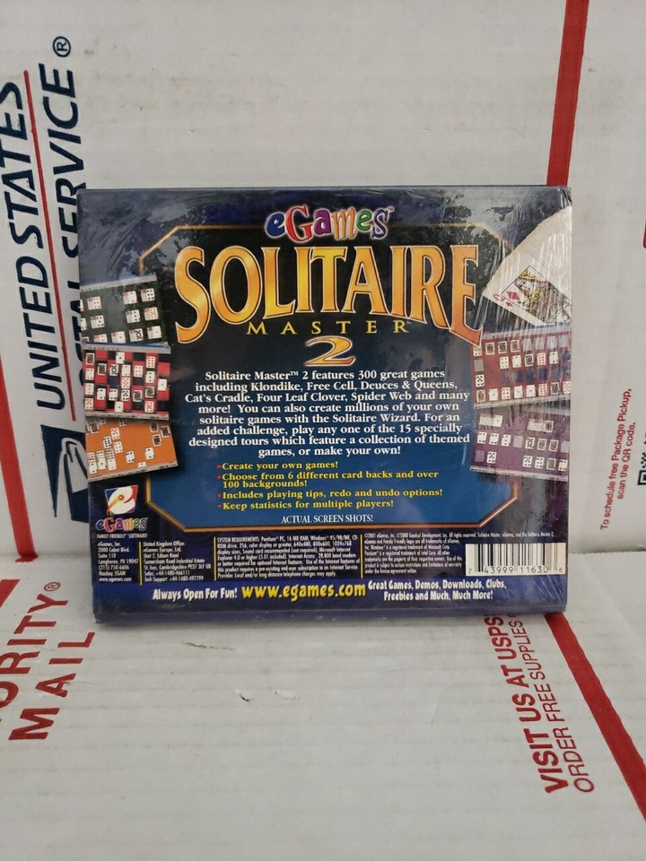 eGames Solitaire Master 2 [video game] PC CD ROM BRAND NEW SEALED ...