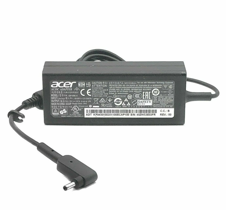 Original Acer 45W AC Power Adapter A13-045N2A Laptop Charger 19V 2.37A ...