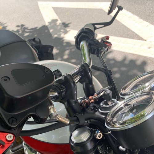 Black HandleBar Fat Bar Mount Clamps Risers Adapter For | eBay Australia