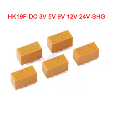 HK19F-DC3V / 5V / 9V / 12V / 24V-SHG 2A 8 Pin Coil DPDT Signal ...