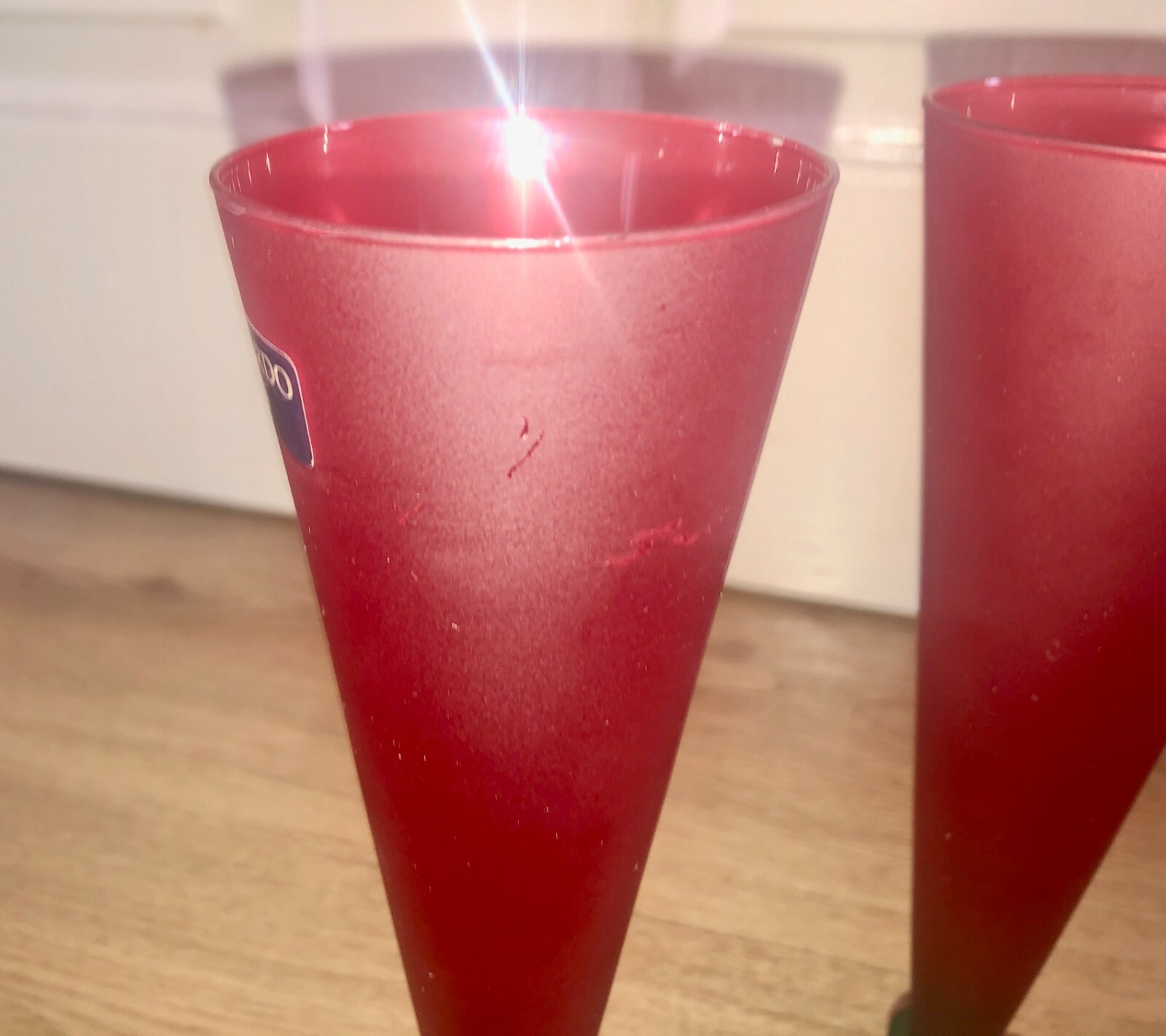 pair of vintage Leonardo glassware - red & green glasses - john lewis ...