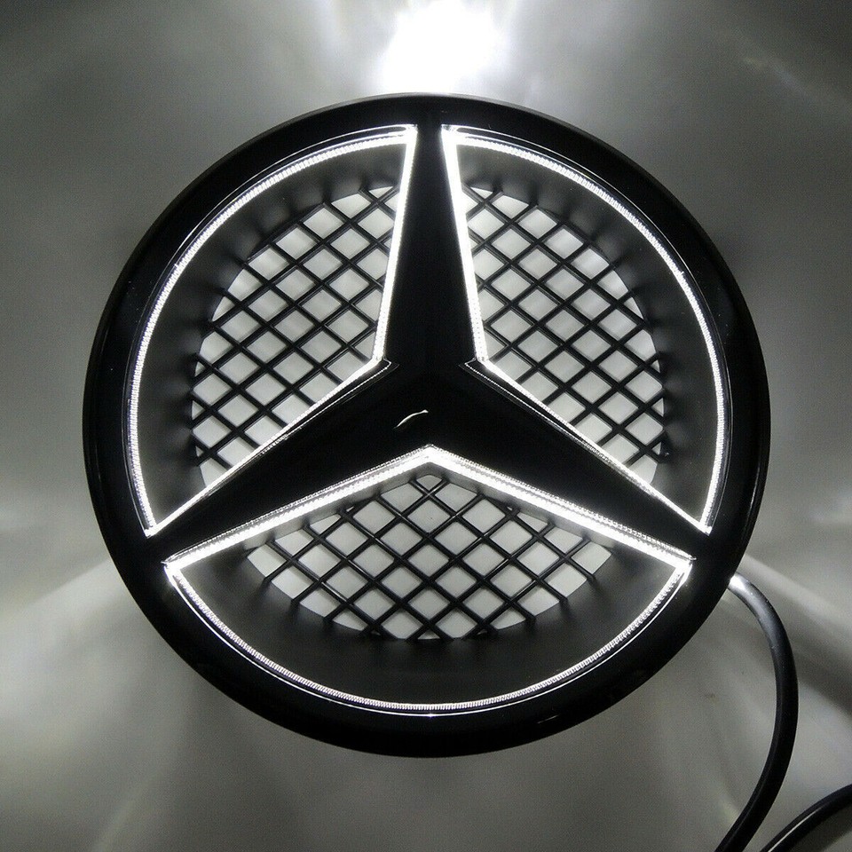 Car Front LED Emblem Light Fit for Mercedes Benz Illuminated Logo Star ...