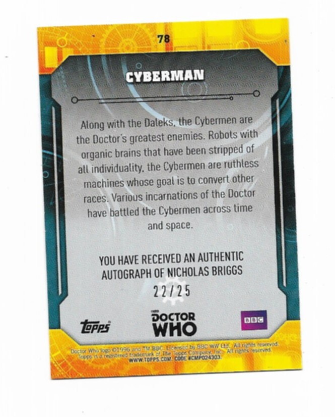 2017 Doctor Who Signature Series ~ Autograph Card ~ 78 Barnaby Edwards ...