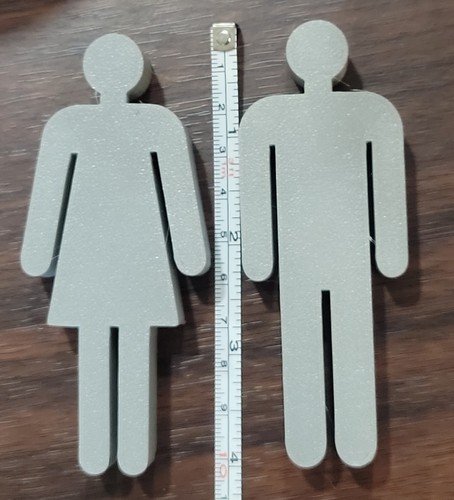 Plastic 3D Man And Woman Figures Bathroom Door Wall Closet Signs From 4 ...