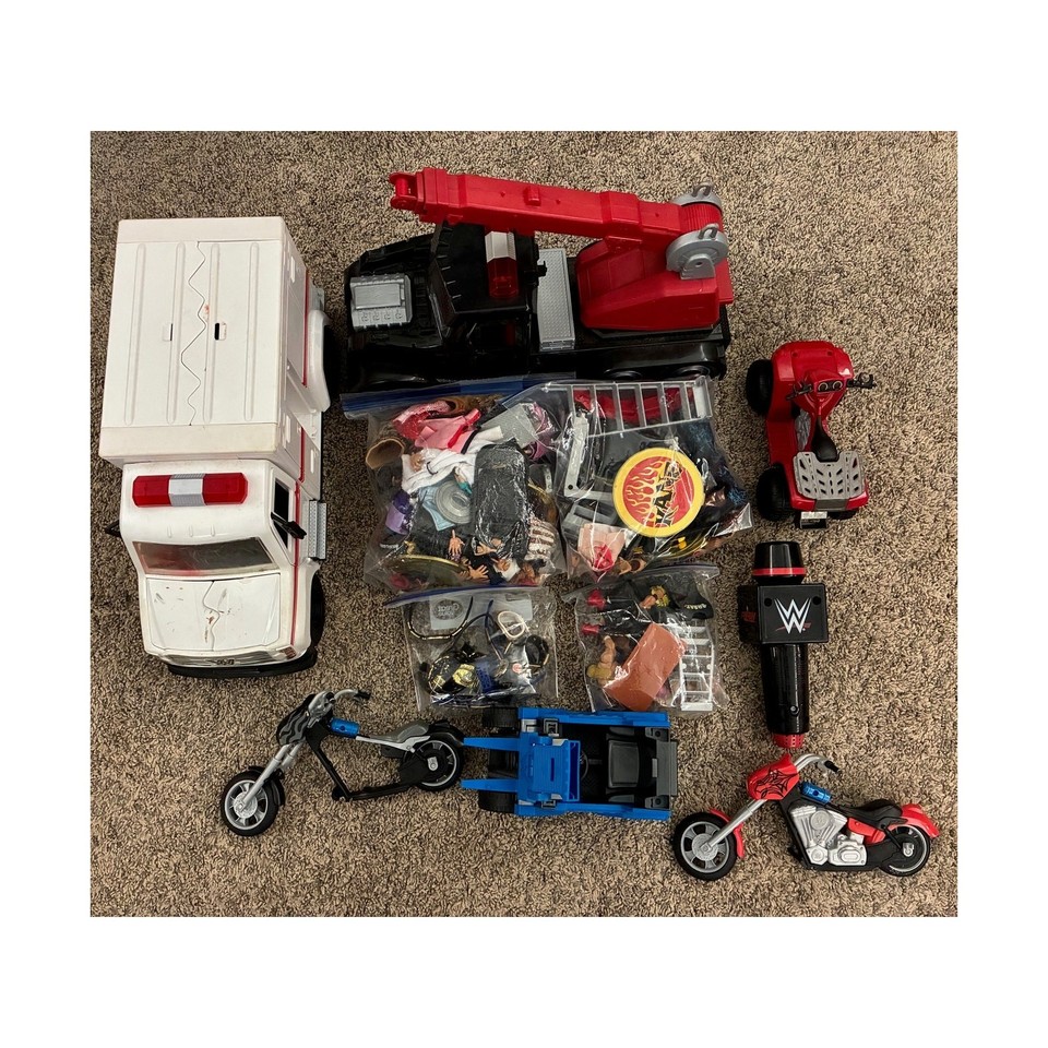 WWE Action Figure Lot – 216 Figures, Rings, Belts, Vehicles ...