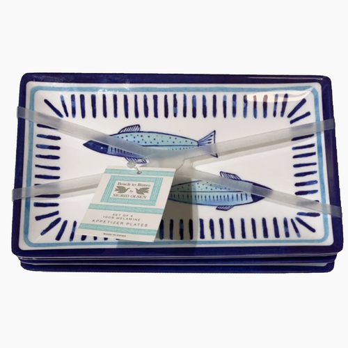 Beach to Bistro by Sigrid Olsen SET OF 4 100% Melamine Appetizer Plates ...