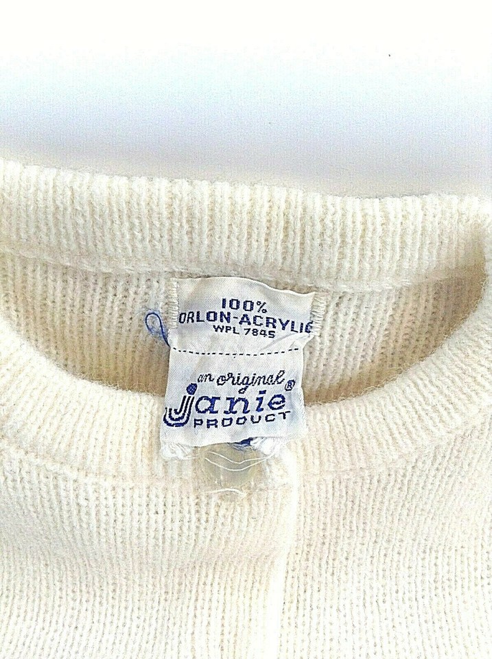 CHILD'S SWEATER-CARDIGAN=VTG 1950'S LABEL INTACT BYJANIE=100% ACRYLIC ...