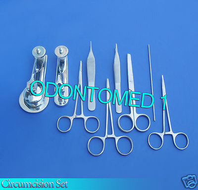 Circumcision Set c/w "2 Gomco" style clamp 1.9cm+3.5cm, s/s & 6 s/s ...