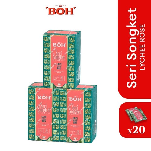 3 x Boh Seri Songket Collection Lychee with Rose Black Tea (20 Teabag ...