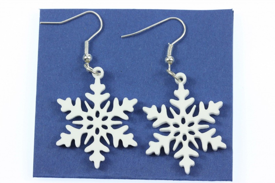 Snowflake Earrings Miniblings Hanging Frost Pattern Christmas Star ...