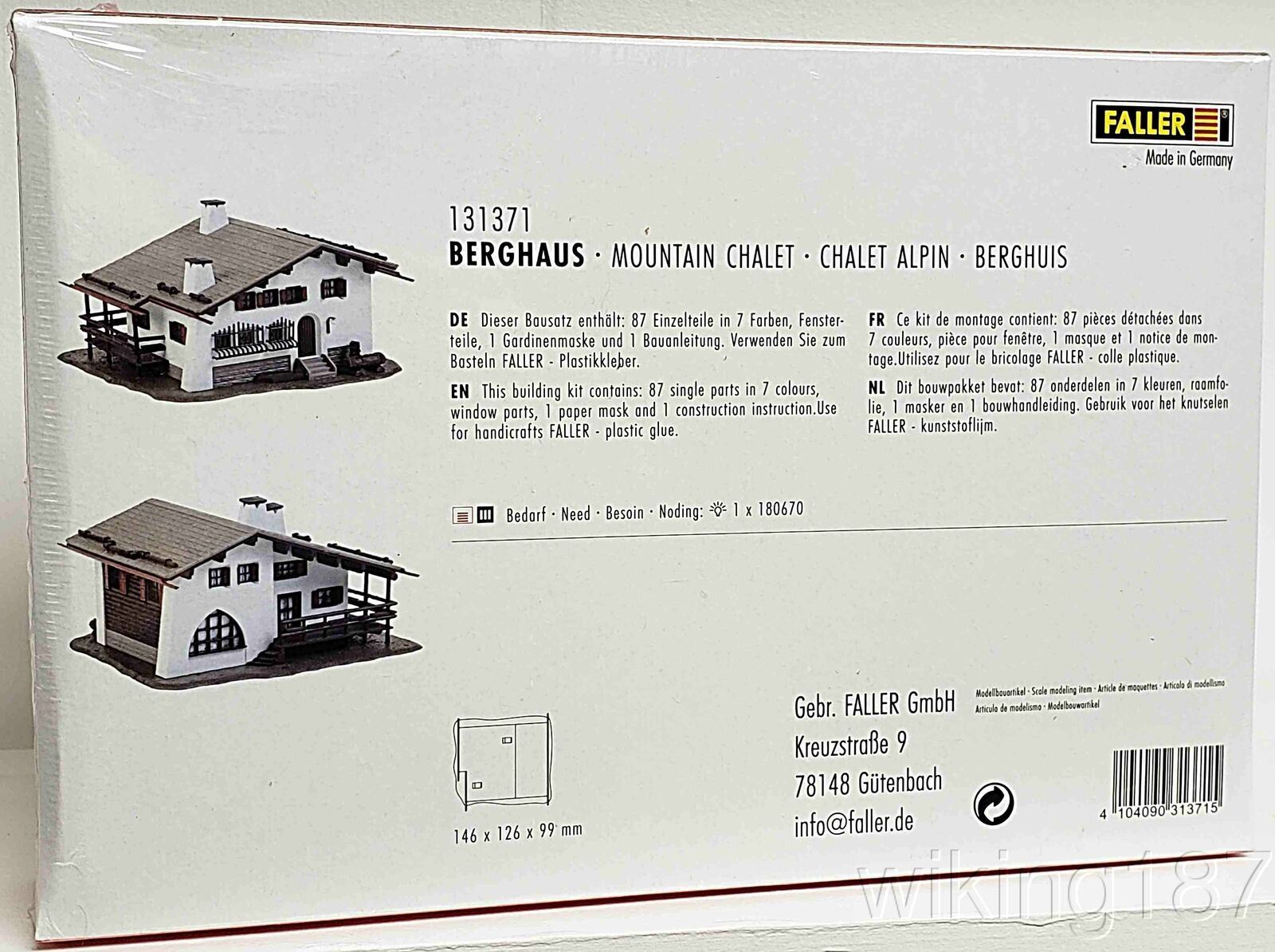 FALLER/Marklin #131371 HO 1/87 Scale KIT Alpine Chalet Mountain House