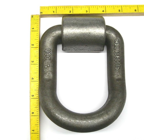 (8) 1" Weld On D Ring Bent Truck Trailer Chain Tie Down Towing Rings w ...