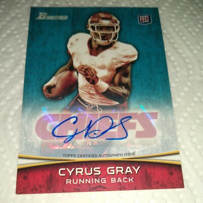 Cyrus Gray 2012 Bowman Autograph Rookie #165 Chiefs Texas A&M Aggies | eBay