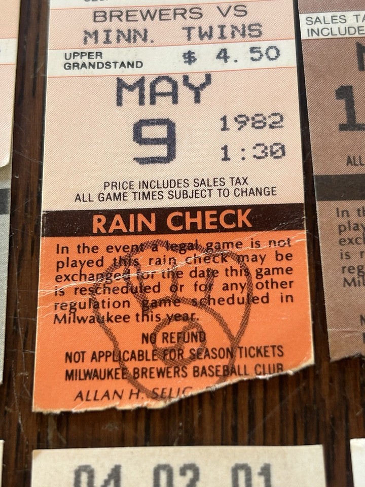 Lot of (6) Vintage 1982 Milwaukee Brewers Ticket Stubs Various Dates | eBay