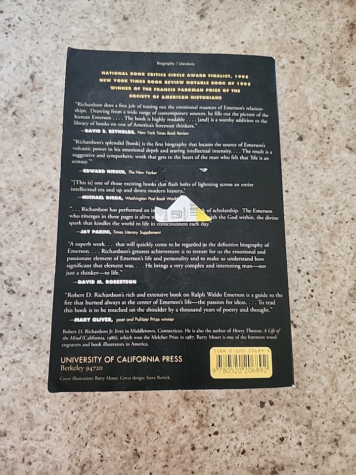 Emerson : The Mind on Fire by Robert D. Richardson Jr. and Robert D ...