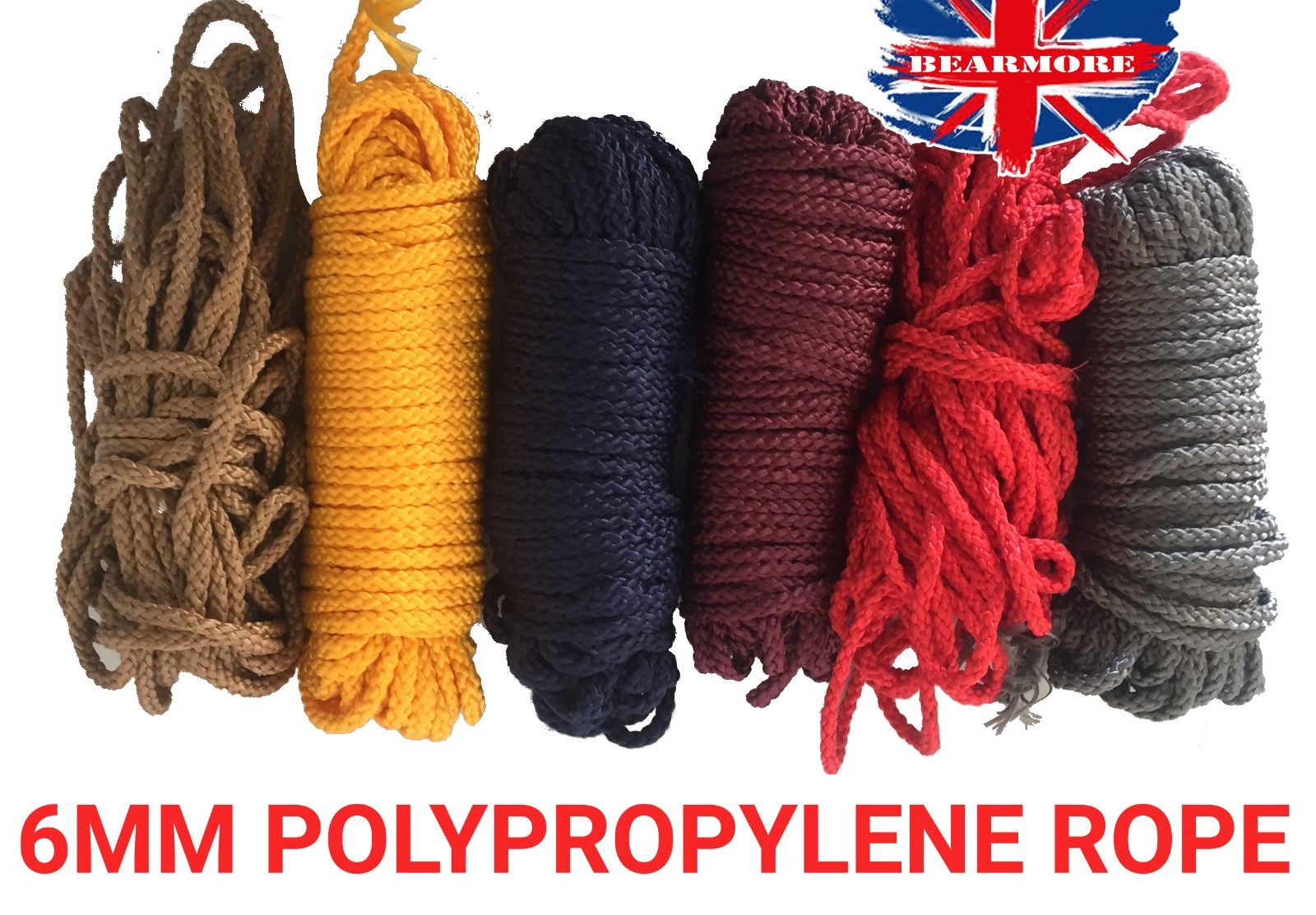 6MM POLYPROPYLENE NYLON STRING ROPE. GARDENING ROOFING TRAILER ROPE ...