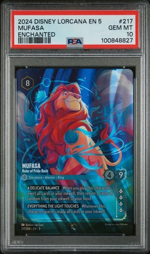 PSA 10 GEM MINT Mufasa Enchanted Alt Art 217 Shimmering Skies Disney ...