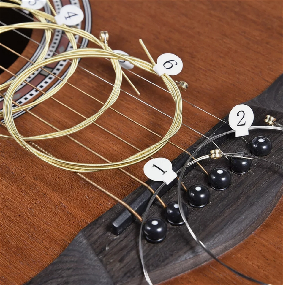 Sets of 6 Guitar Strings Replacement Steel String for Acoustic Guitar ...