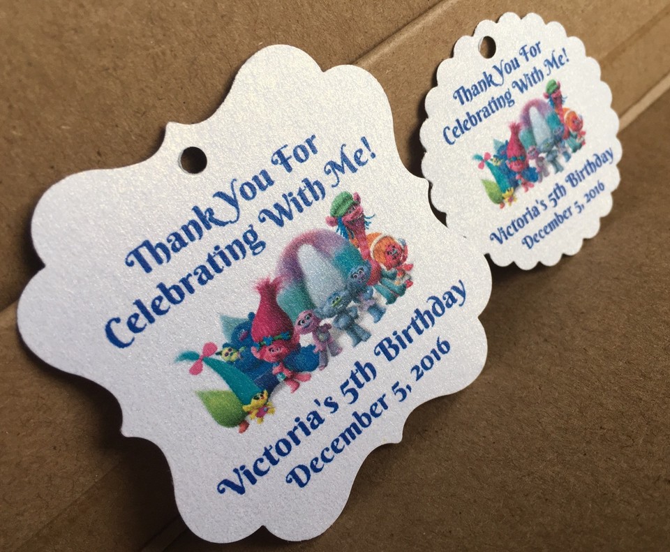 Trolls Movie Birthday Party, Trolls Favor Tags, Trolls Personalized ...