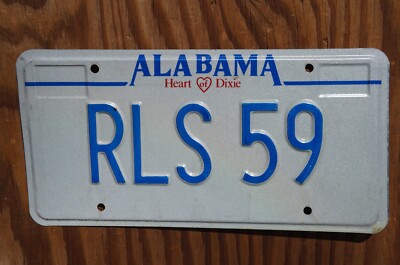 Alabama Vanity License Plate - RLS 59 | eBay