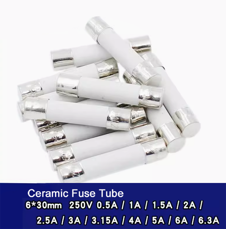 100Pcs 6X30mm Ceramic Fuse Tube 250V 0.5A 1A 1.5A 2A 2.5A 3A 3.15A 4A ...