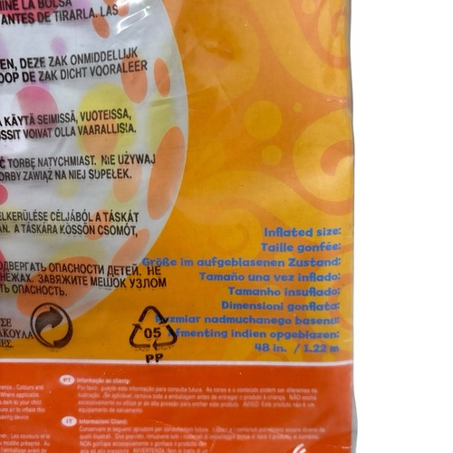 Sizzlin Cool Spotted Beach Ball 48” Toys R Us Inflatable Clear NEW Huge ...