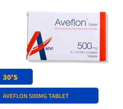 3X AVEFLON 500mg 30s Tablets for Hemorrhoids, Piles & Venous ...