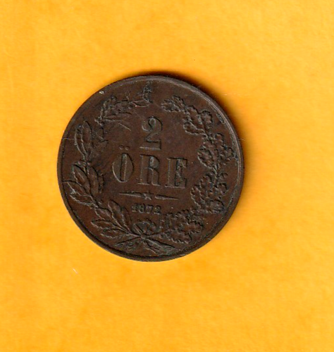 Sweden Charles XV 2 ore 1872 Good Very Fine KM 491 (S6-007) COMBINE ...
