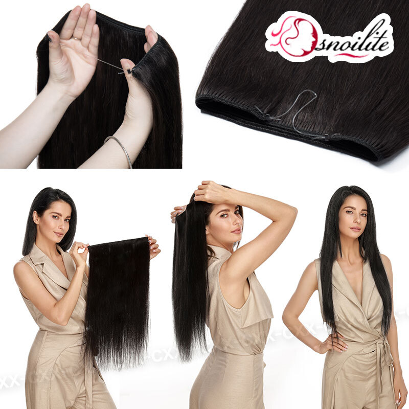 Real Invisible Wire In Human Hair Extension Secret Hidden Extensions ...