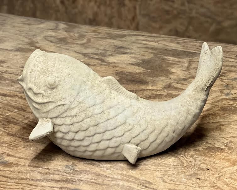 Patio Fish Koi Statue Stone Sea Animal Sculpture Realistic Fish Figure ...