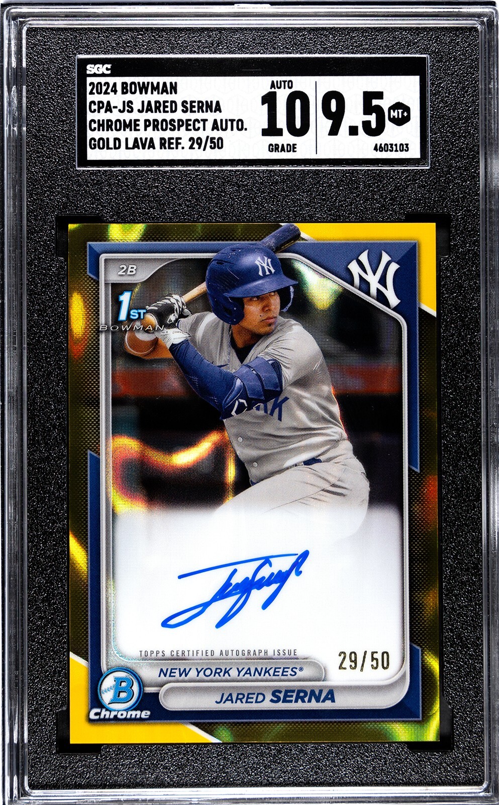 2024 Bowman Chrome Prospect Auto Gold Lava #CPA-JS Jared Serna 29/50 | eBay