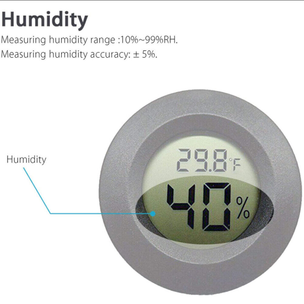 Mini Hygrometer Thermometer Digital LCD Monitor Indoor/Outdoor Humidity ...